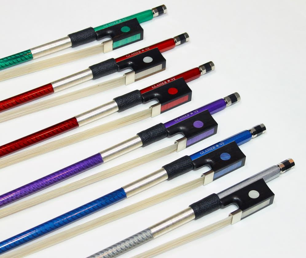VIOLA BOW TEXALIUM, COLORED STICK, HALF-LINED EBONY FROG, NICKEL WIRE ...