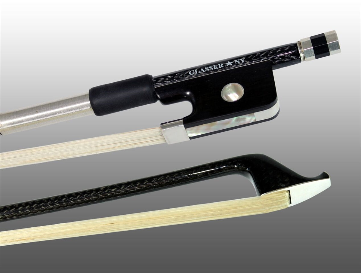 4005BCF - CELLO BOW BRAIDED CARBON FIBER ROUND, FULLY LINED EBONY FROG ...
