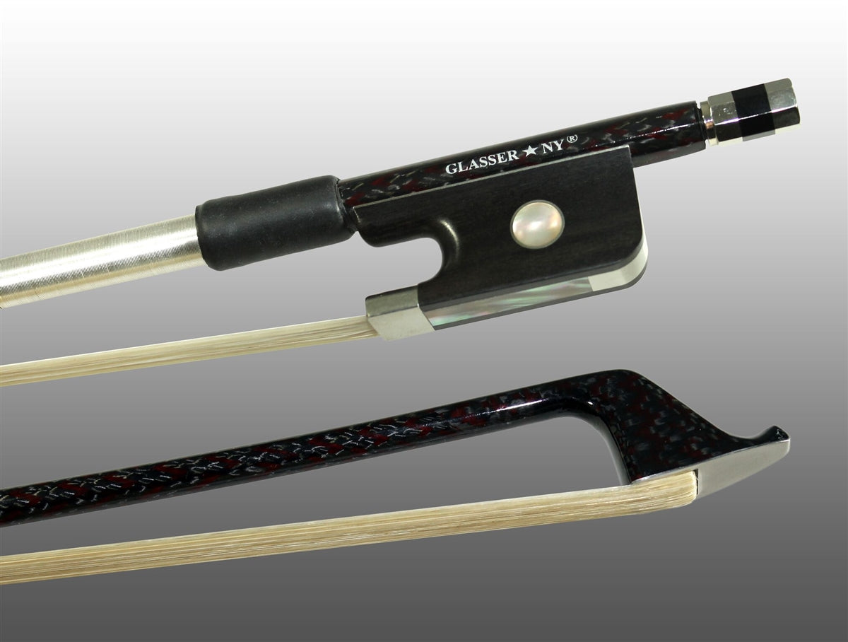 4016BCFR - CELLO BOW BRAIDED CARBON/RED HYBRID FIBER, ROUND, FULLY LIN ...